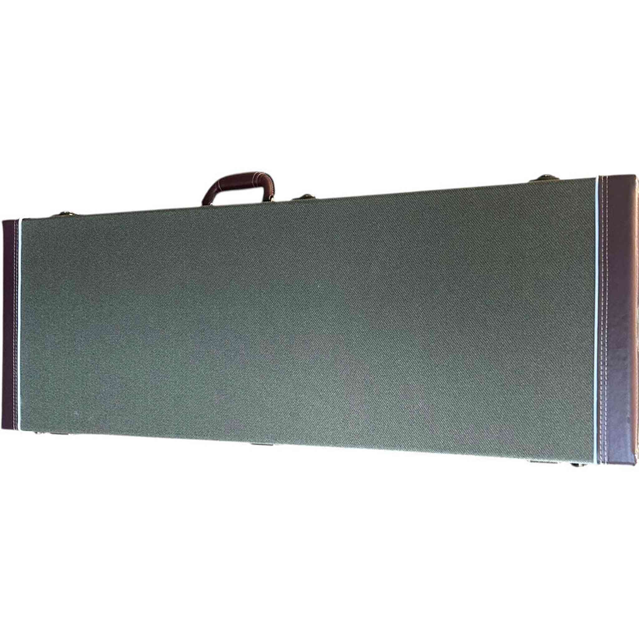 Torque Wooden Rectangular Electric Guitar Case - Olive Finish ...
